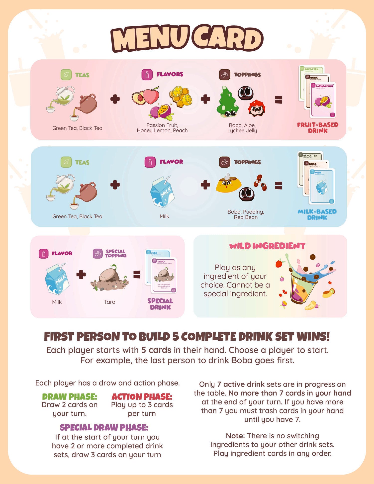 Printable Menu Cards & Instruction Manuals – sabobatage
